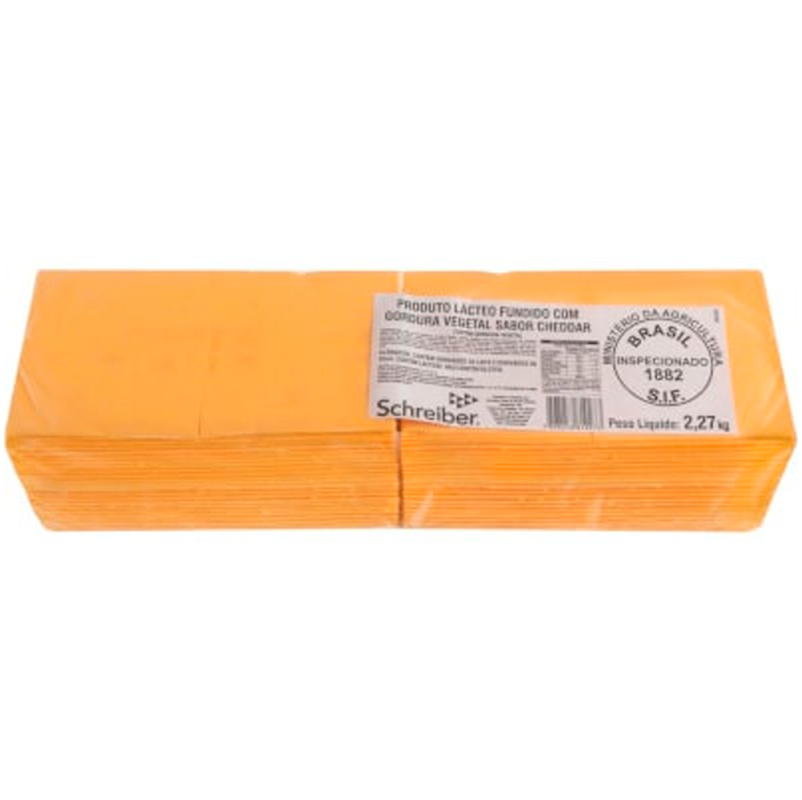Queijo Cheddar Fatiado Schreiber Pacote de 2,27kg