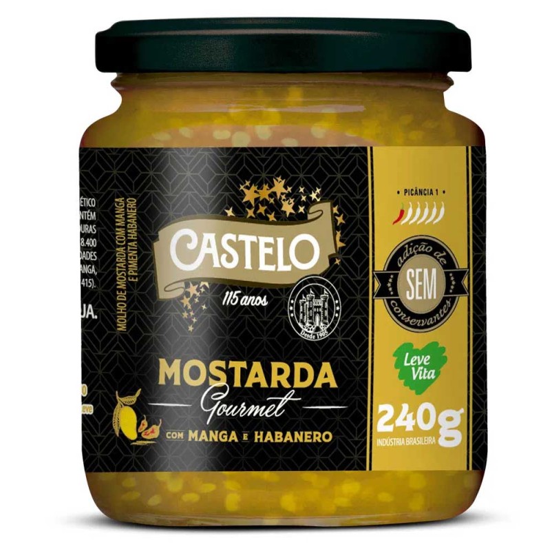 Mostarda Gourmet Manga e Habanero Castelo Vidro de 240g