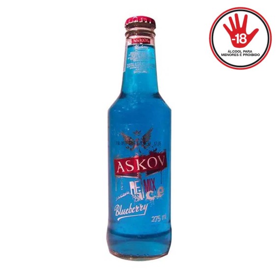 Vodka Askov Ice Blueberry Garrafa de 275ML Fardo com 6 unidades