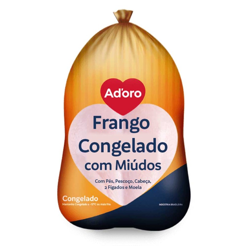 Frango Inteiro com Miúdos Individual Adoro/Itapira Caixa com 20KG