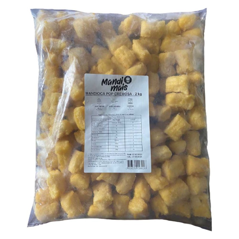 Mandioca Pop Cremosa Tradicional Mandimais Pacote de 2kg