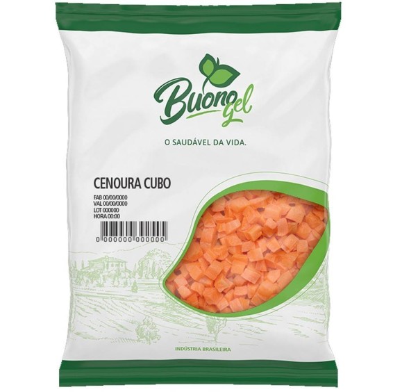 Cenoura Em Cubo Congelada Buonogel Pacote de 2,5kg